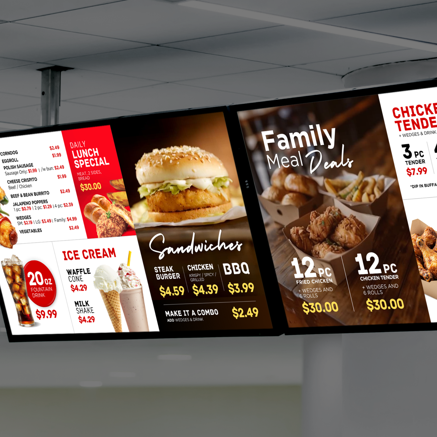 Editable Animated Digital Menu Board | Custom Design | No Subscription ...