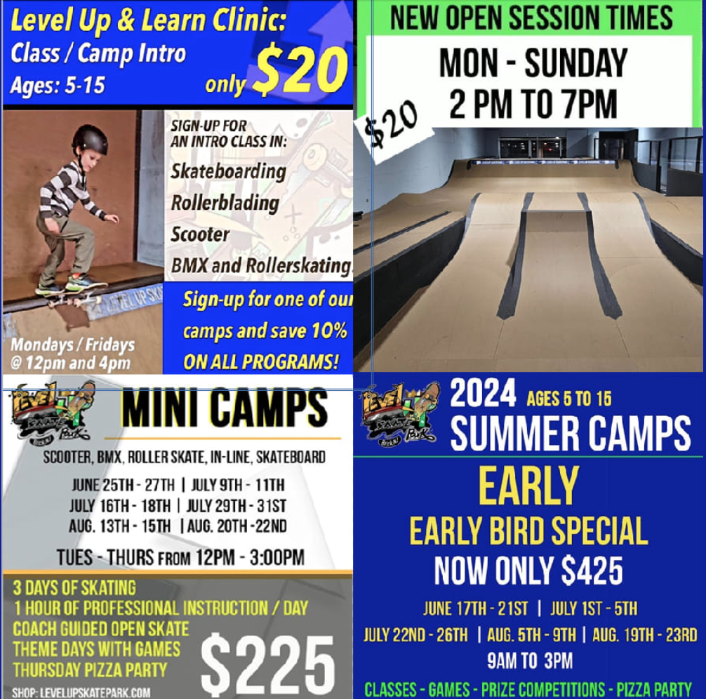 Level Up Skatepark In Brick New Jersey