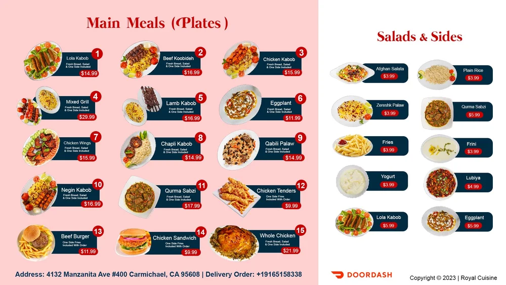 Menu — Royal Cuisine