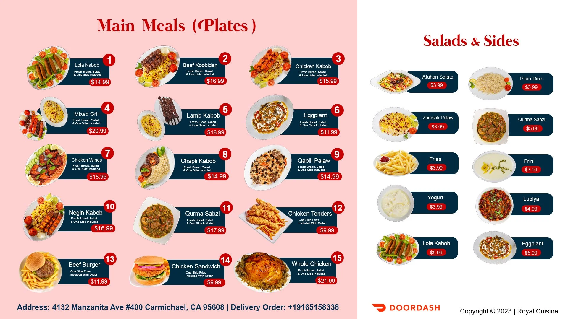 Menu — Royal Cuisine