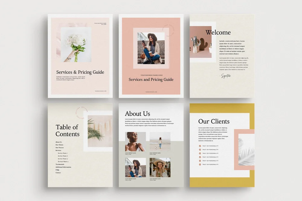 Client Onboarding PDF Canva Template: Neutral Collection — Creative ...