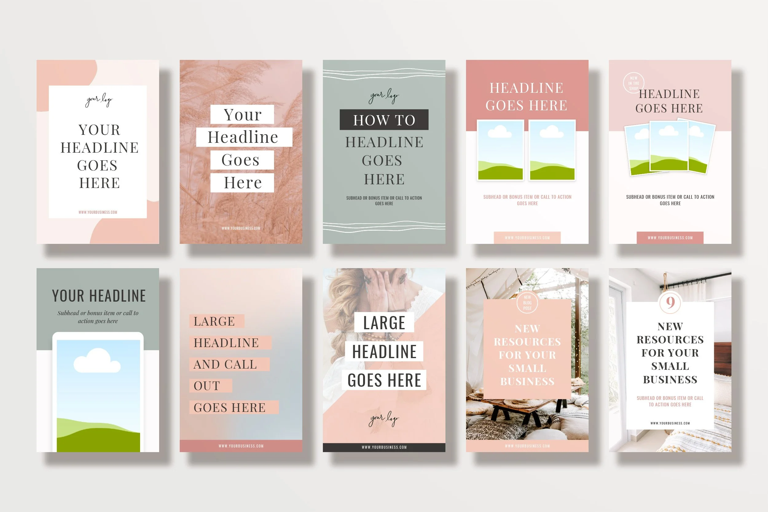 Project Portfolio Pinterest Pin Canva Templates: Bright Collection ...