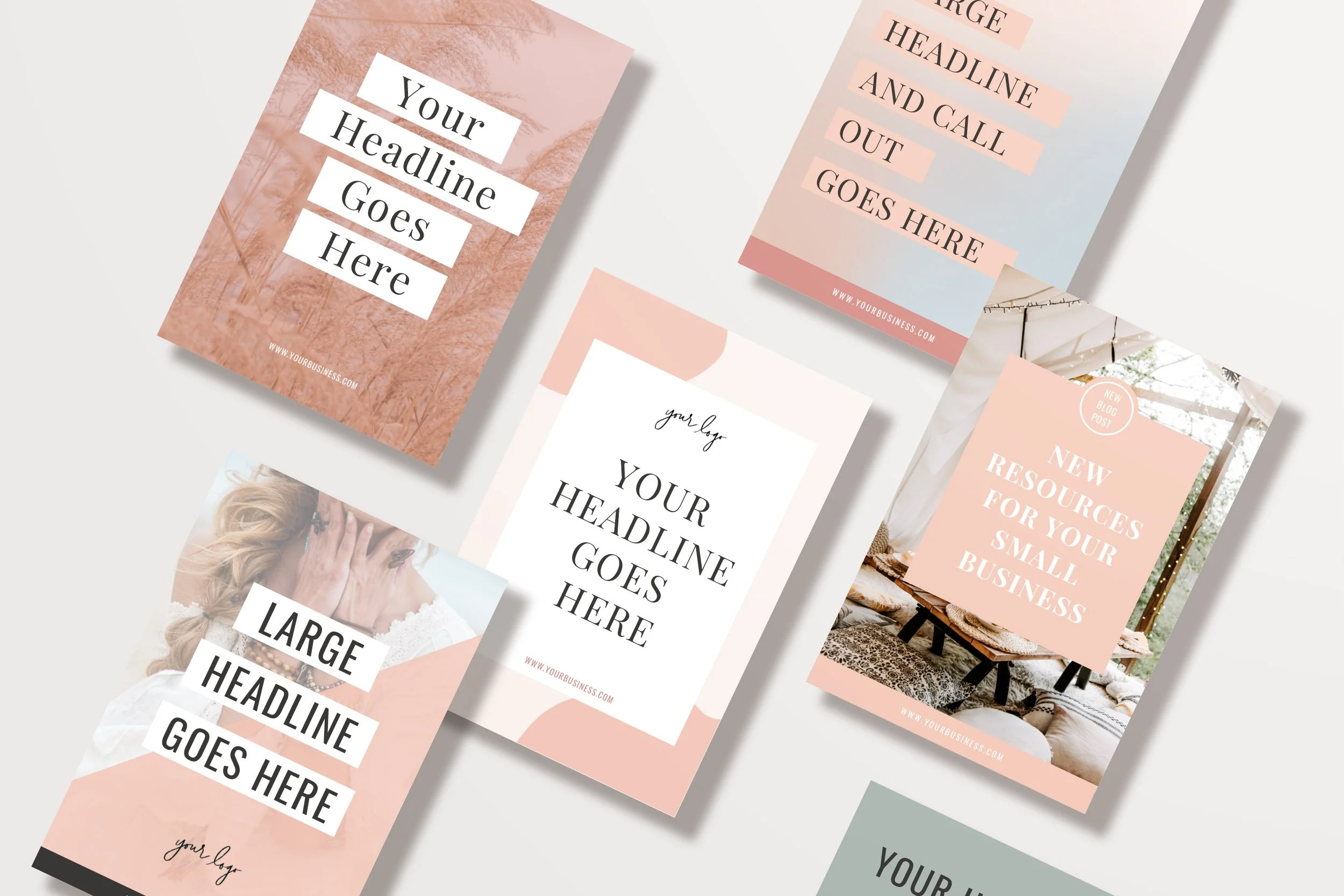 Project Portfolio Pinterest Pin Canva Templates: Bright Collection ...