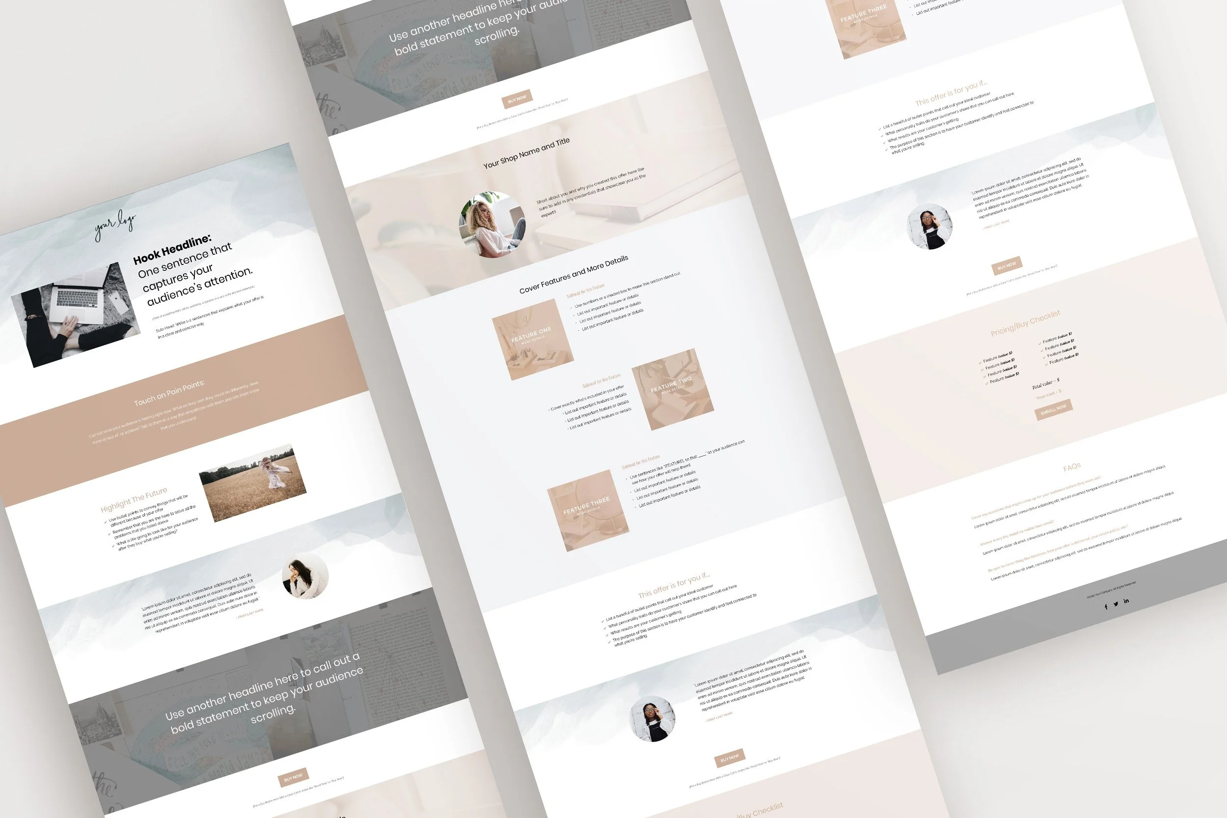 Splash Page Canva Website Template: Neutral Collection — Creative ...