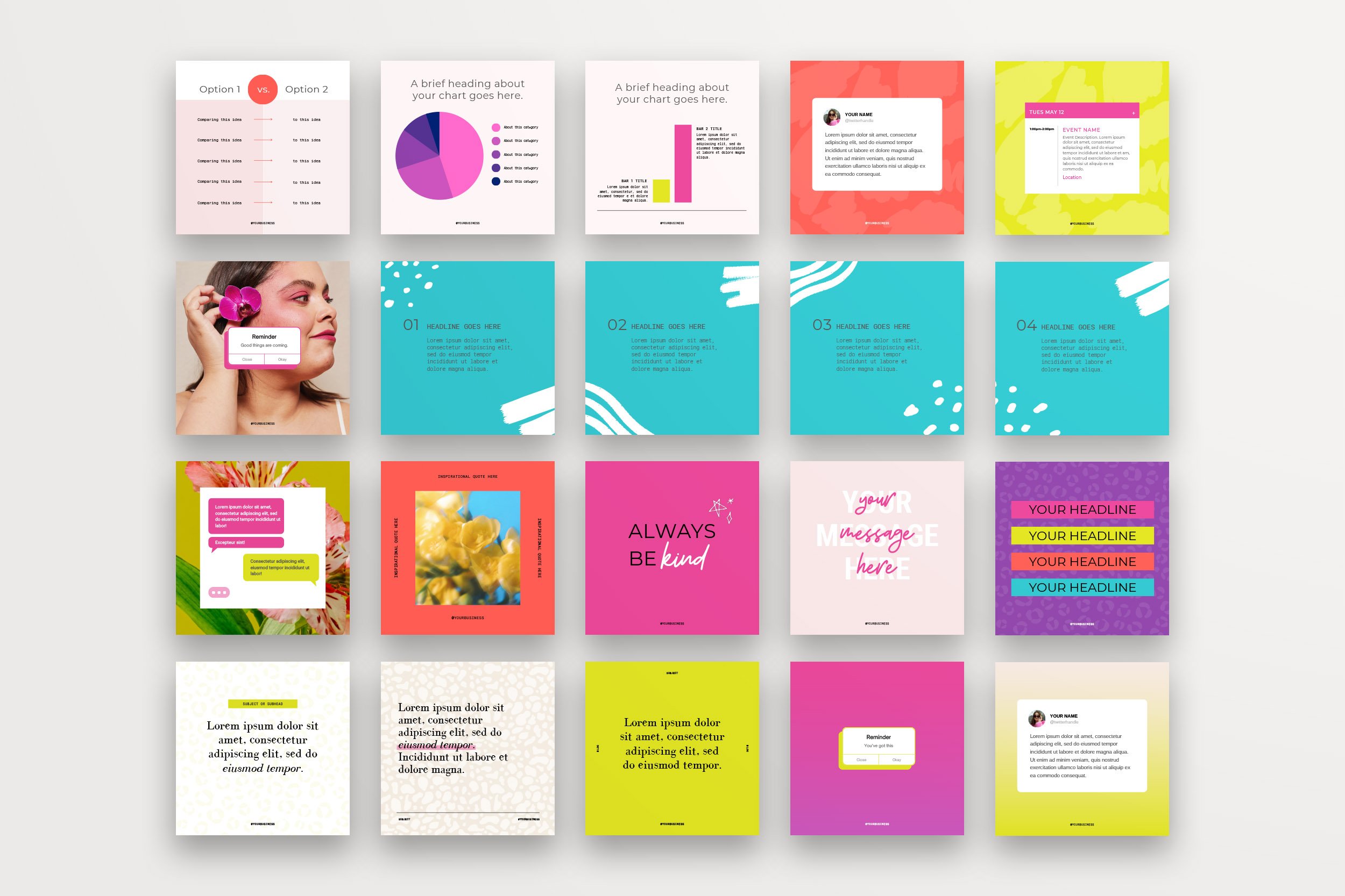 Educational Instagram Carousel Canva Templates: Bright Collection ...