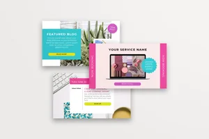 Boho Email Newsletter Header Graphics Canva Template: Bright Collection ...