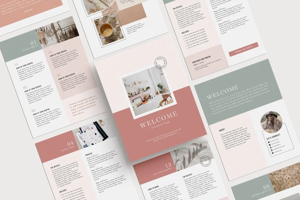 Elegant Services and Pricing Guide Canva Template: Soft Collection — Creative Template Shop