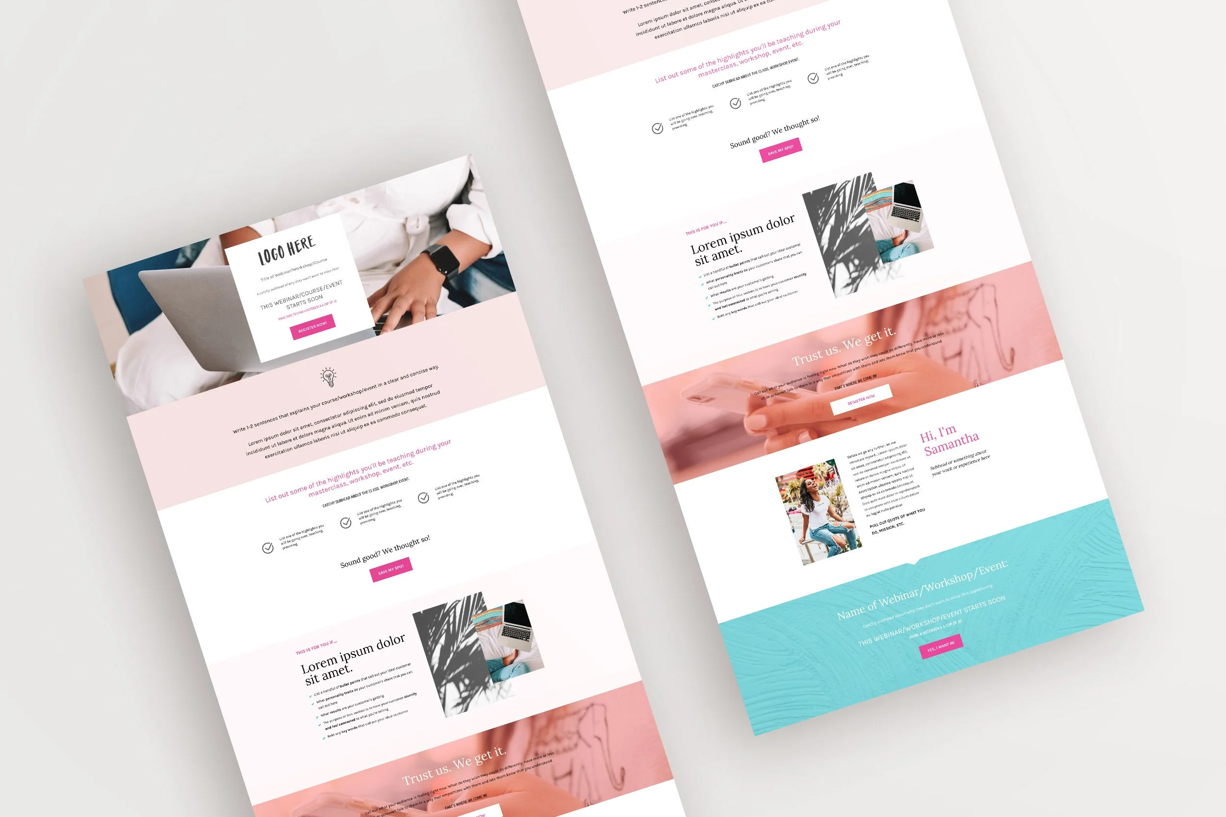 Splash Page Canva Website Template: Soft Collection — Creative Template ...