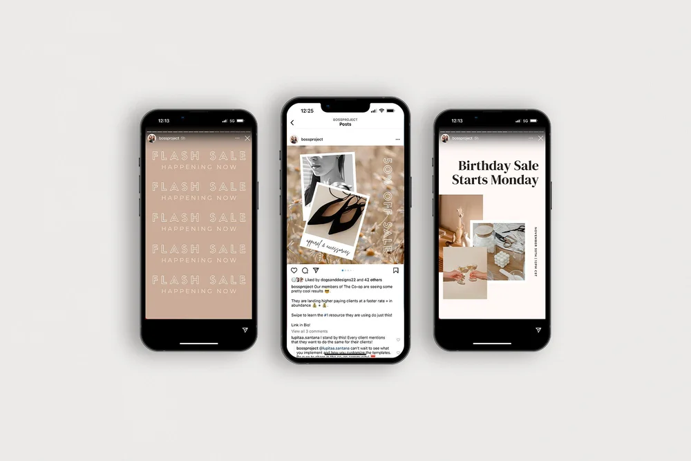 Content Creator Social Media Canva Templates: Neutral Collection ...