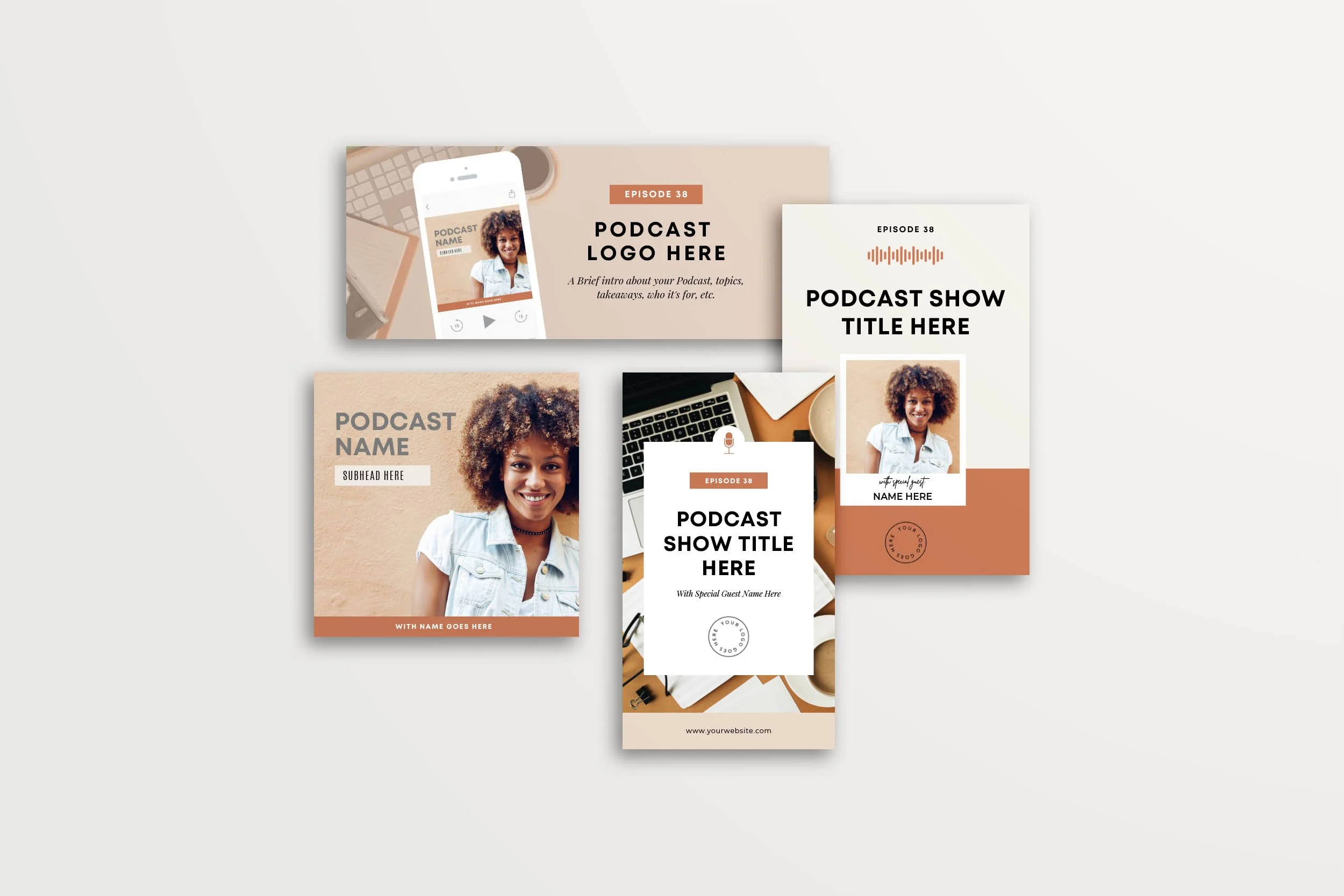 Boho Email Newsletter Header Graphics Canva Template: Neutral ...