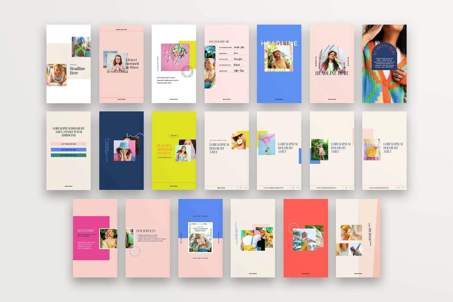 Content Creator Social Media Canva Templates: Neutral Collection ...