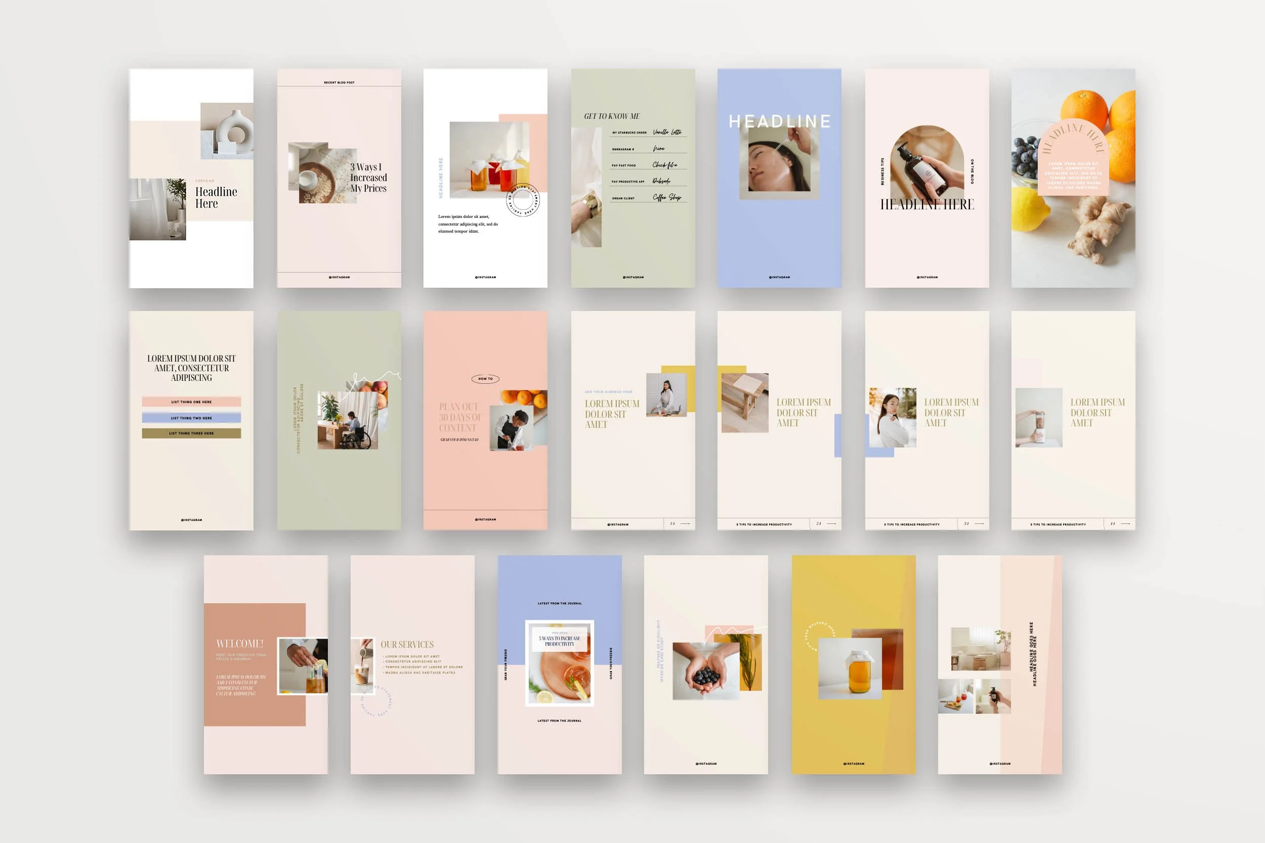 Content Creator Social Media Canva Templates: Soft Collection ...
