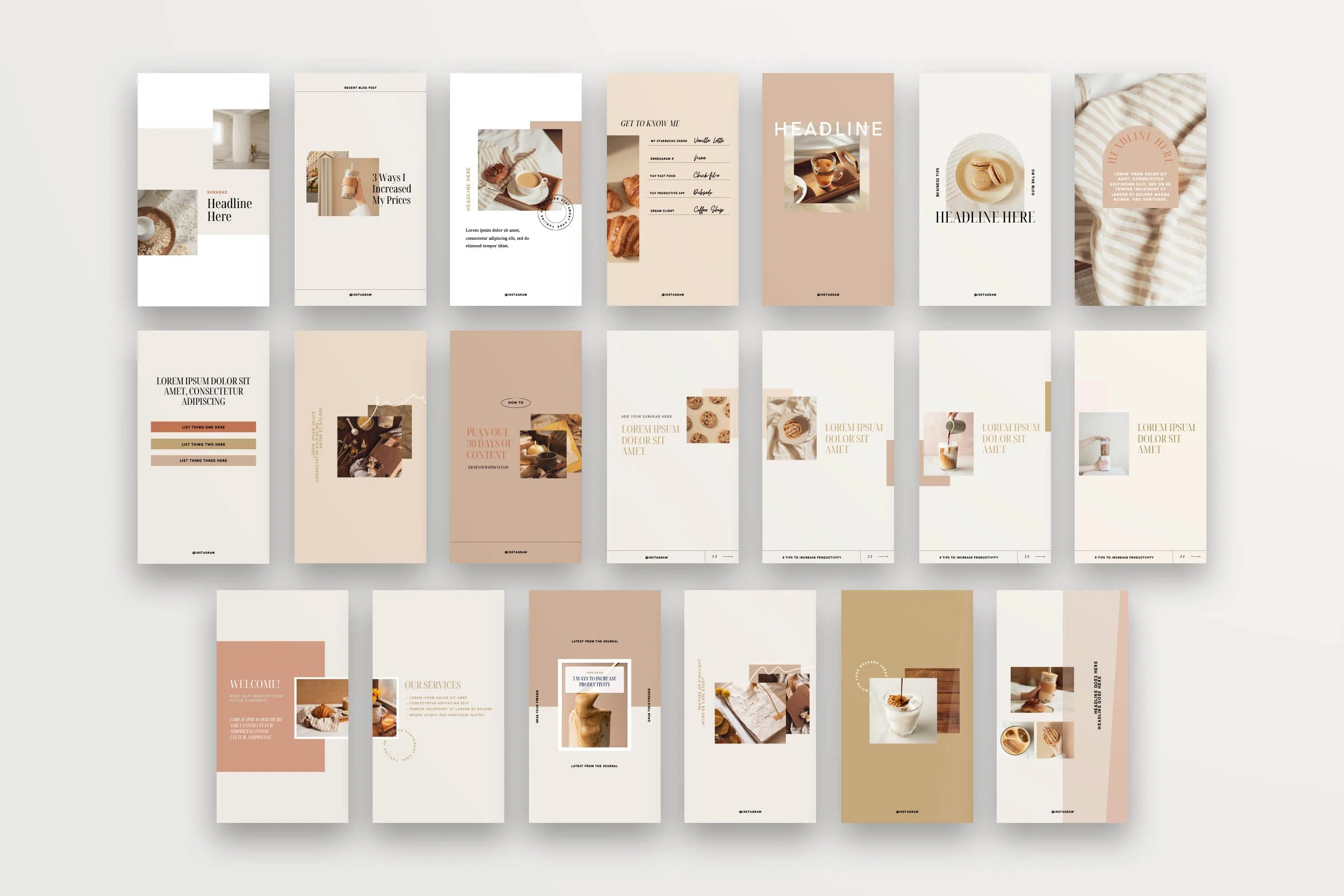 Goal Sharing Social Media Canva Templates: Neutral Collection ...