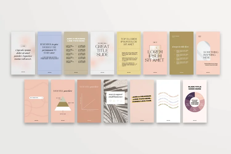 In-App Style Instagram Graphic Canva Templates: Bright Collection ...