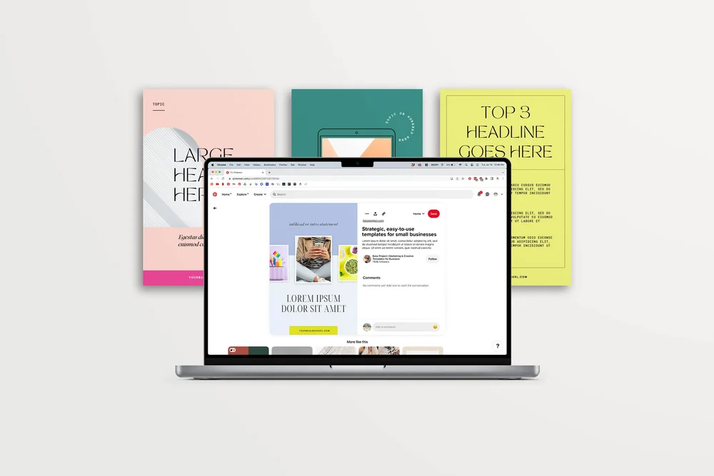Project Portfolio Pinterest Pin Canva Templates: Bright Collection ...