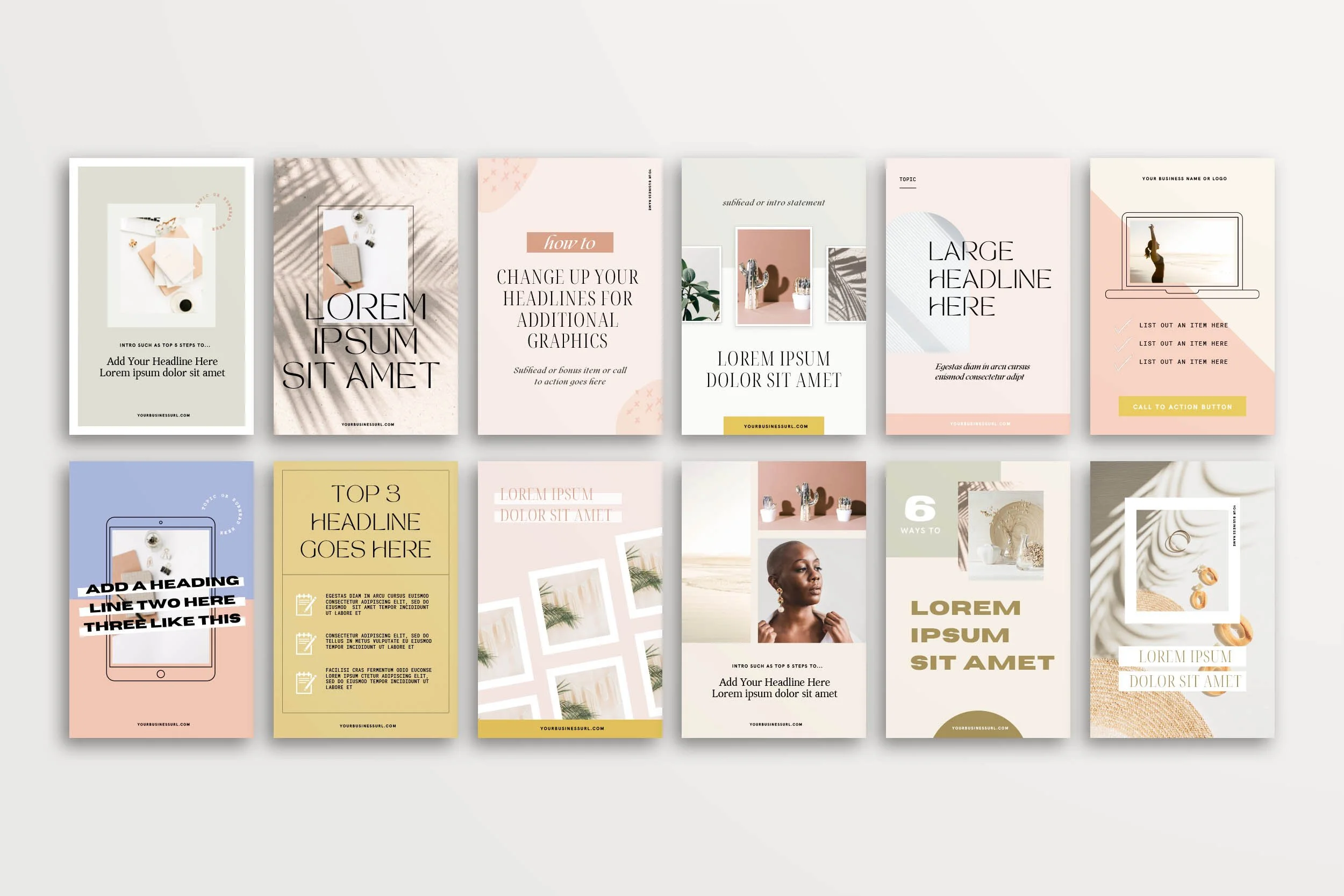 Project Portfolio Pinterest Pin Canva Templates: Bright Collection ...