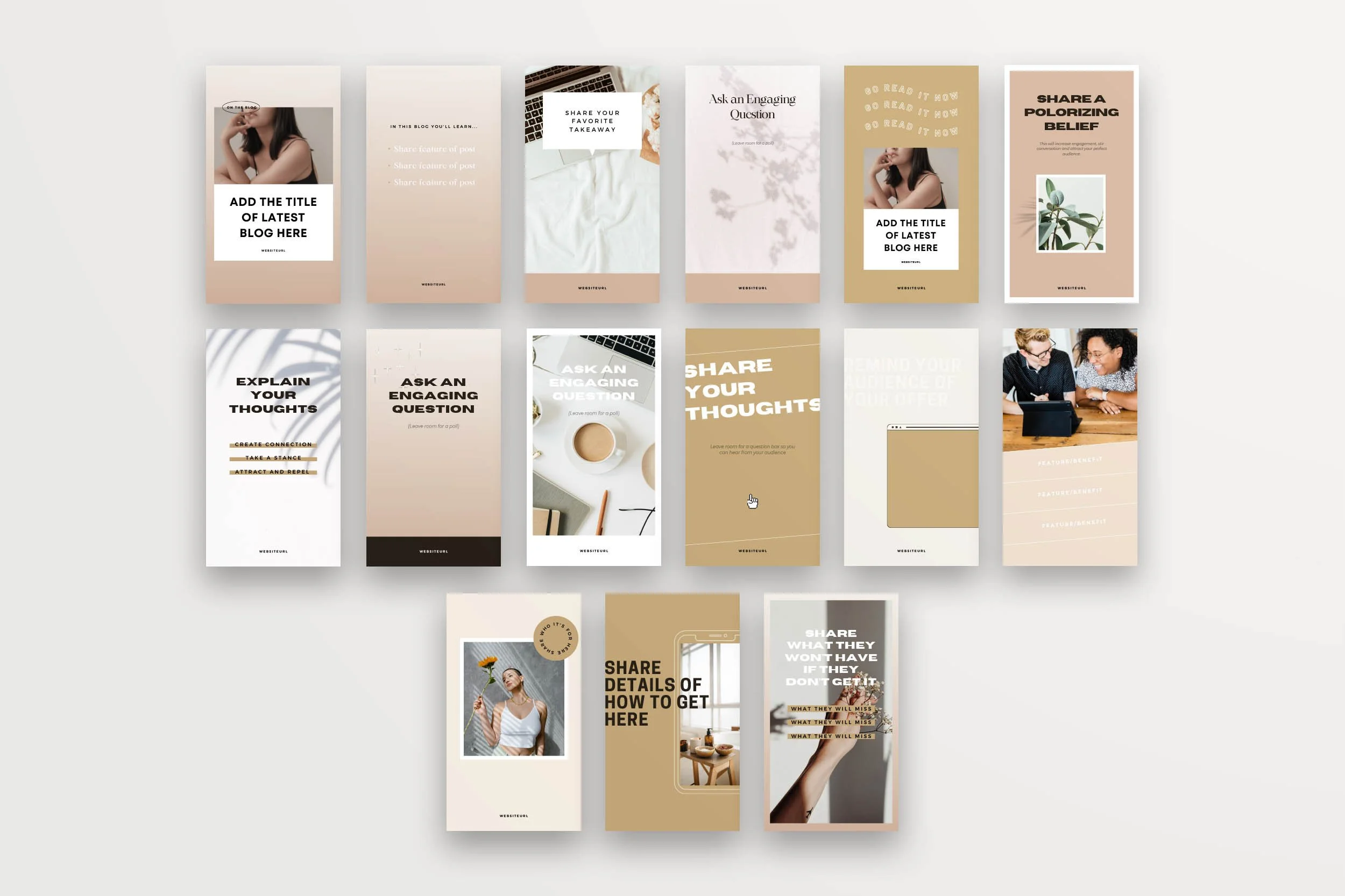 Goal Sharing Social Media Canva Templates: Neutral Collection ...