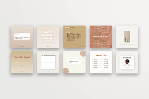 Goal Sharing Social Media Canva Templates: Neutral Collection ...