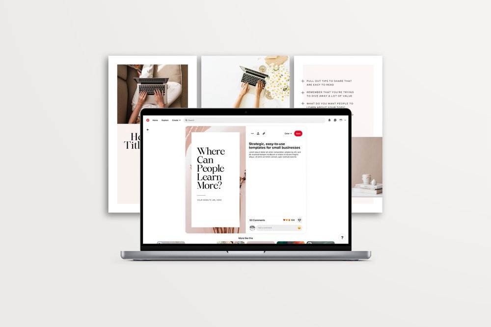 Project Portfolio Pinterest Pin Canva Templates: Bright Collection ...