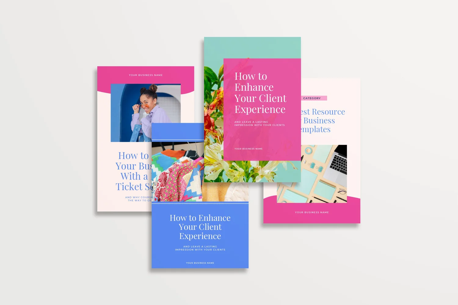 Project Portfolio Pinterest Pin Canva Templates: Bright Collection ...