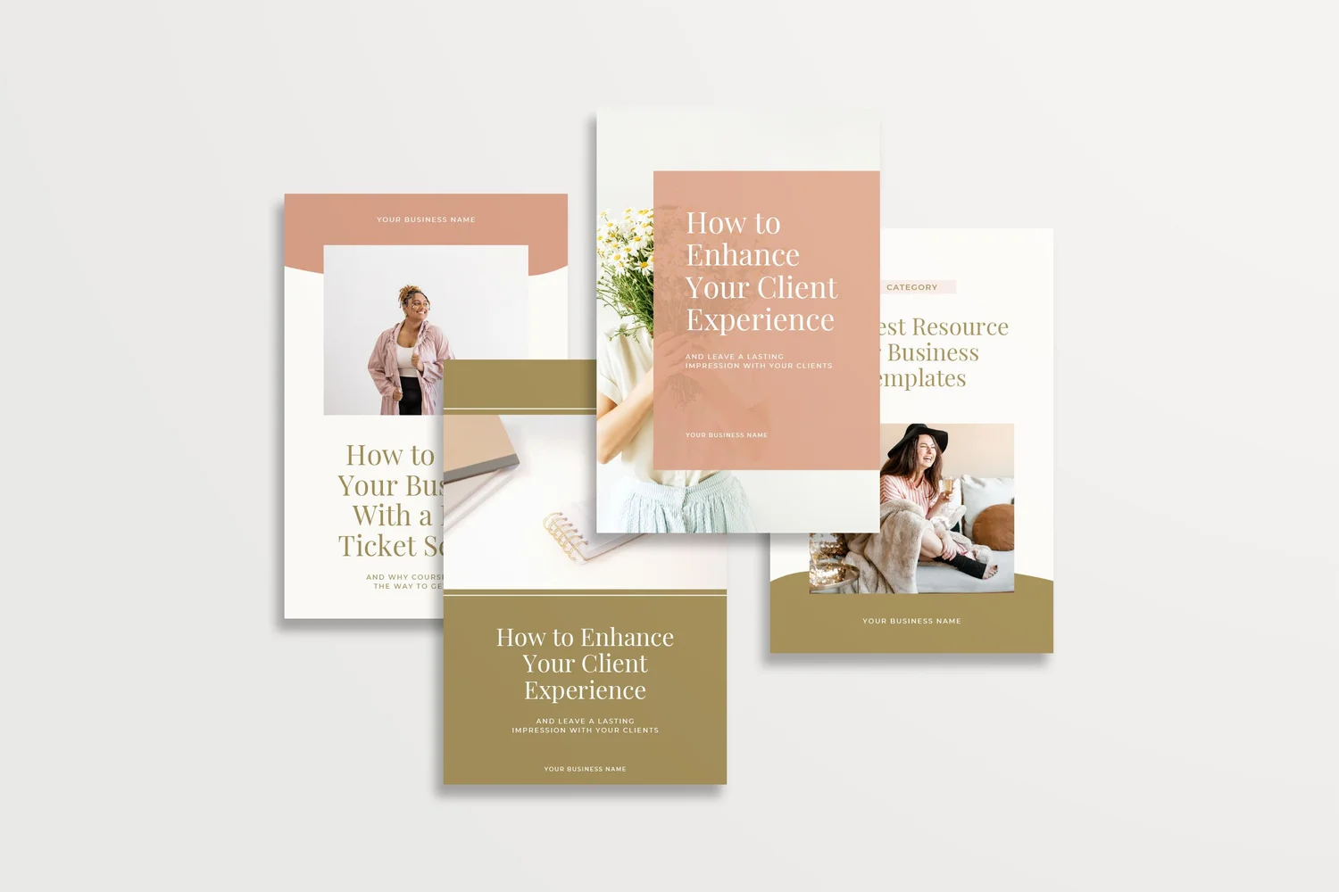 Project Portfolio Pinterest Pin Canva Templates: Bright Collection ...