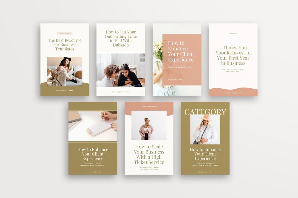 Project Portfolio Pinterest Pin Canva Templates: Bright Collection ...