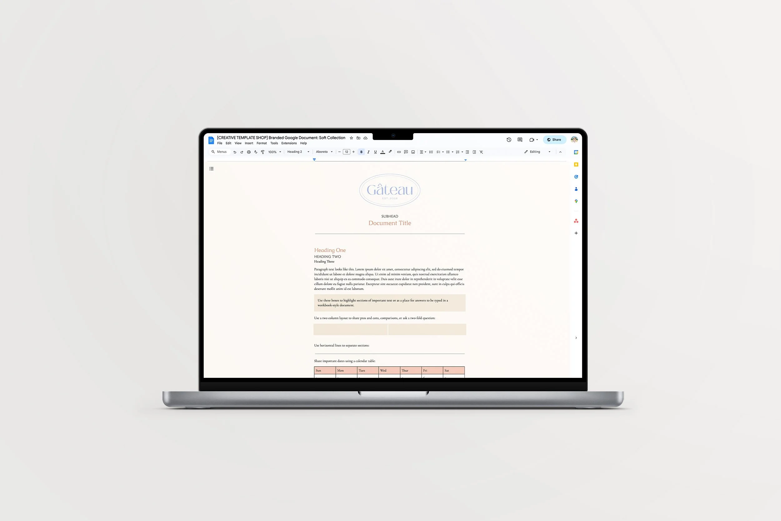 Client Onboarding Form Google Doc Template: Soft Collection — Creative ...