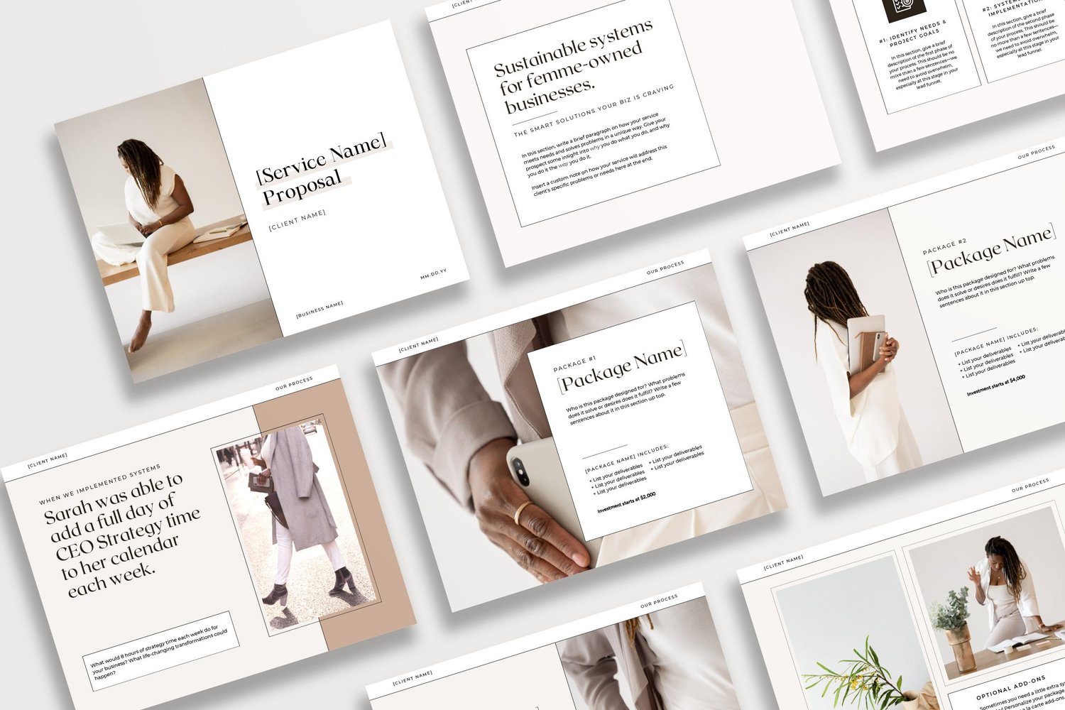 Project Proposal PDF Canva Template: Neutral Collection — Creative Template Shop