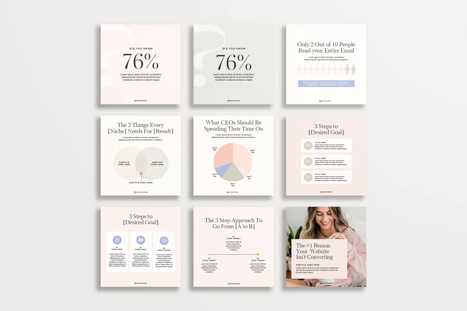 Educational Instagram Carousel Canva Templates: Bright Collection ...