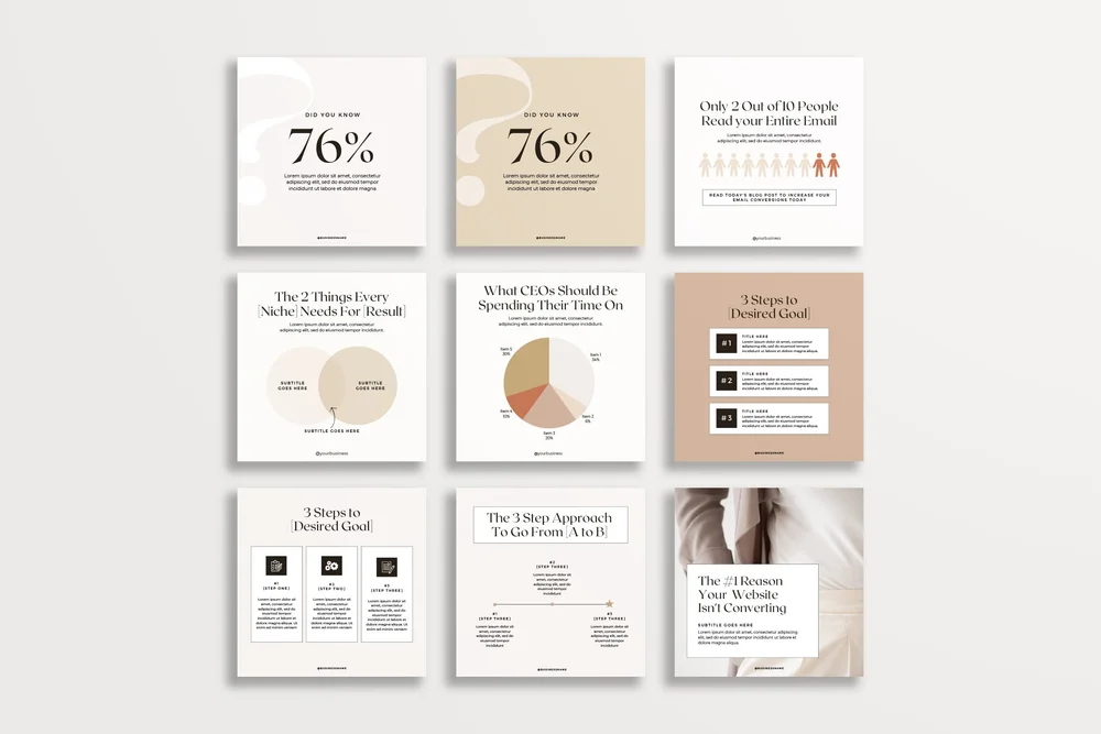 Content Creator Social Media Canva Templates: Neutral Collection ...