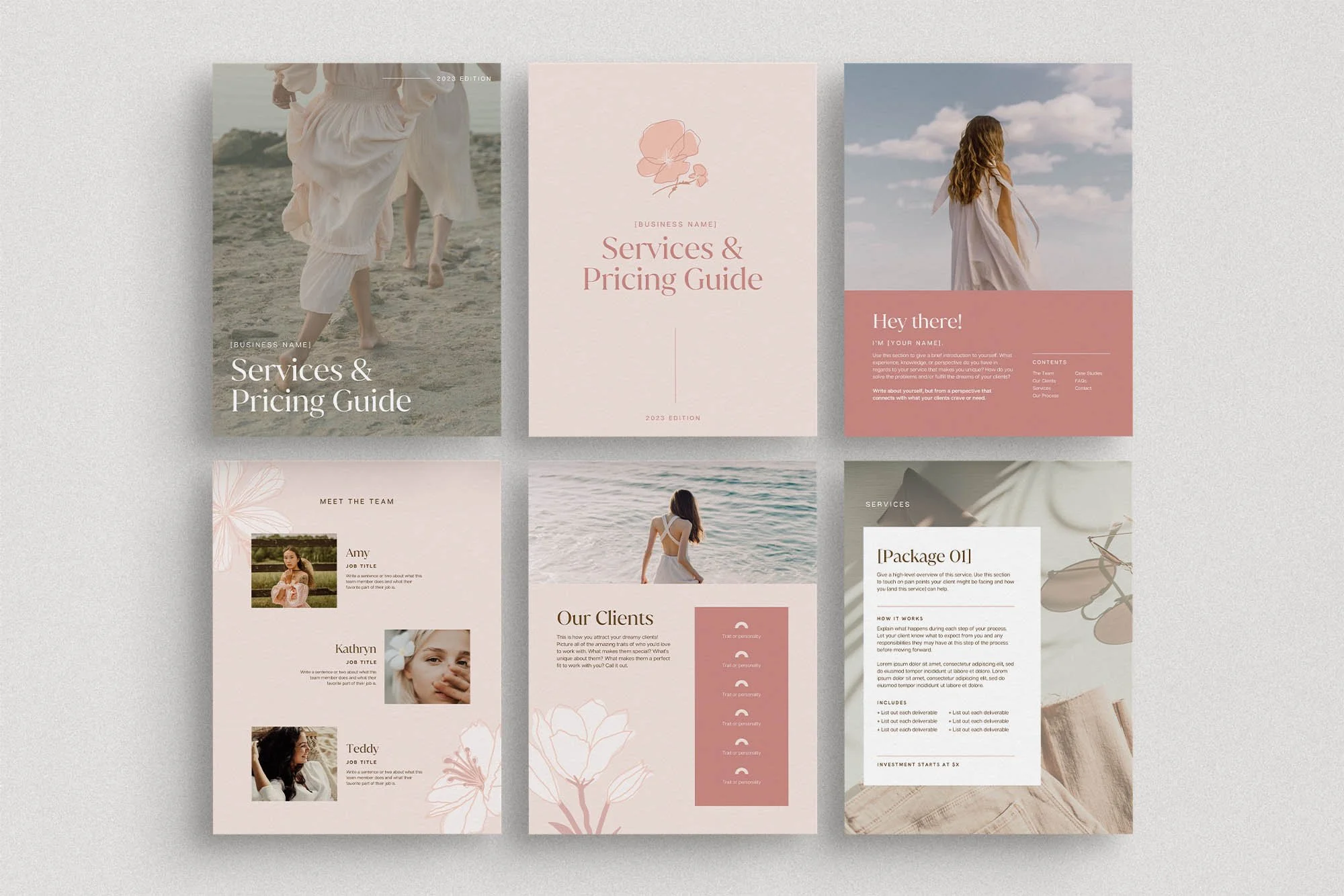 Retro Waves Services and Pricing Guide Canva Template: Bright ...