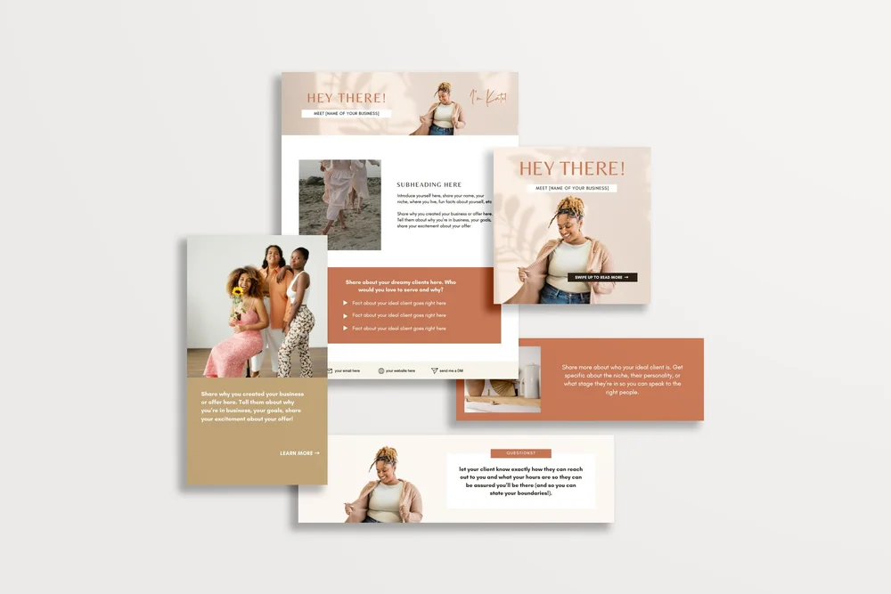 Boho Email Newsletter Header Graphics Canva Template: Neutral ...