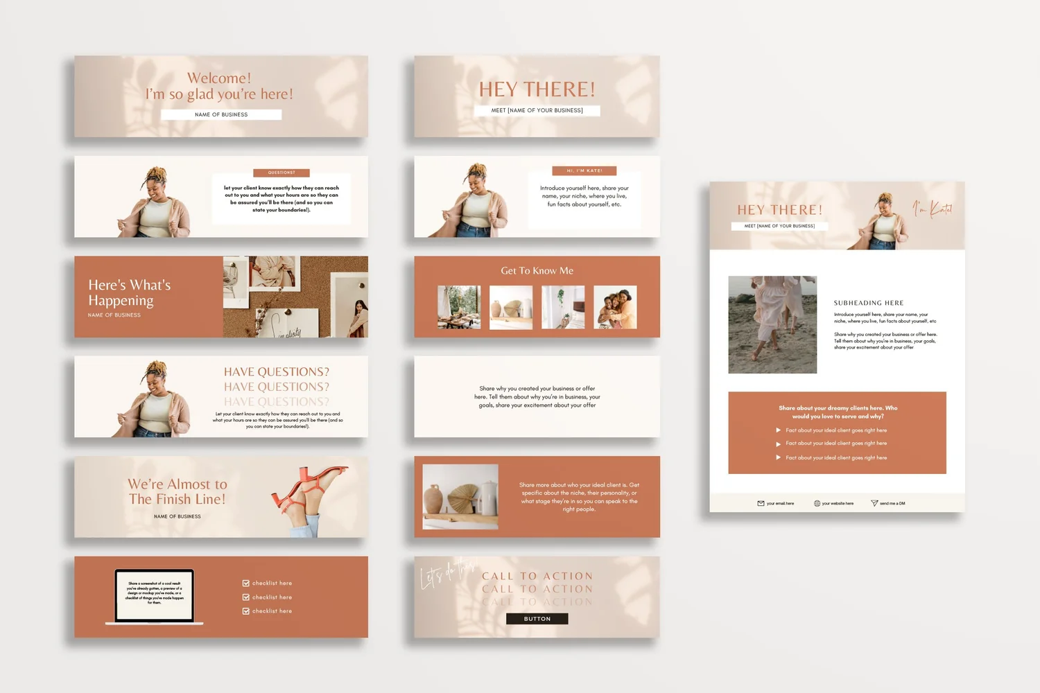 Boho Email Newsletter Header Graphics Canva Template: Neutral ...