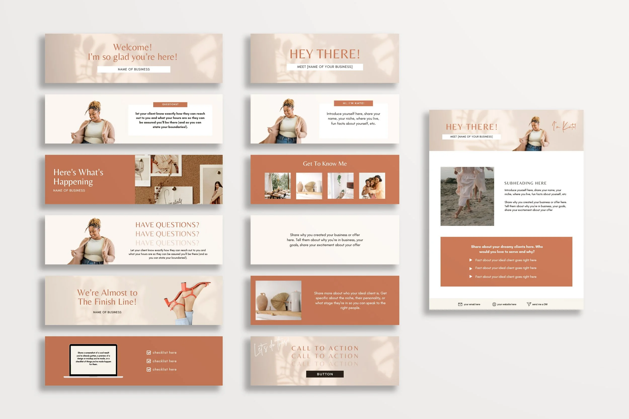 Boho Email Newsletter Header Graphics Canva Template: Neutral ...