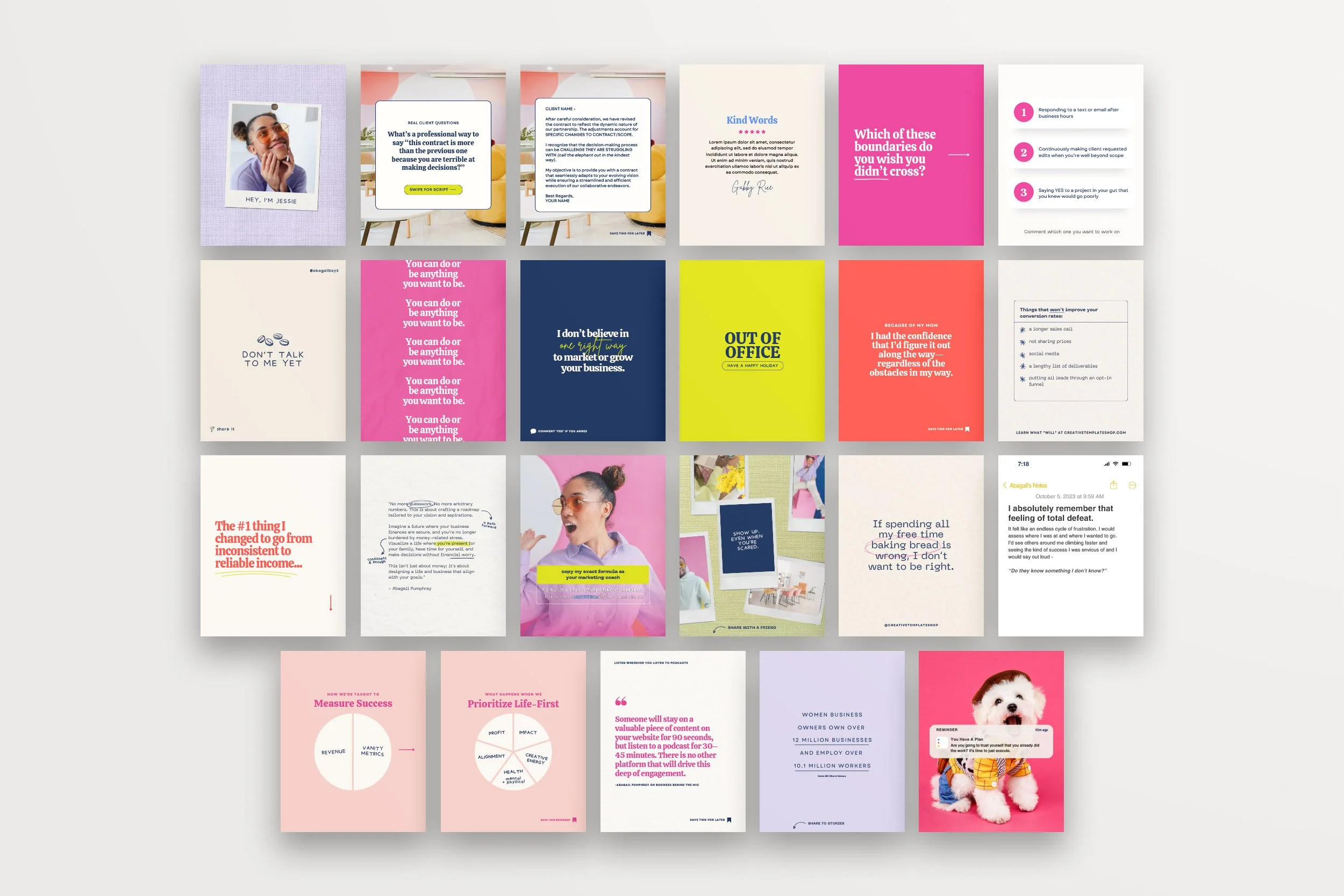 Signature Style Instagram Carousel Canva Templates: Bright Collection ...