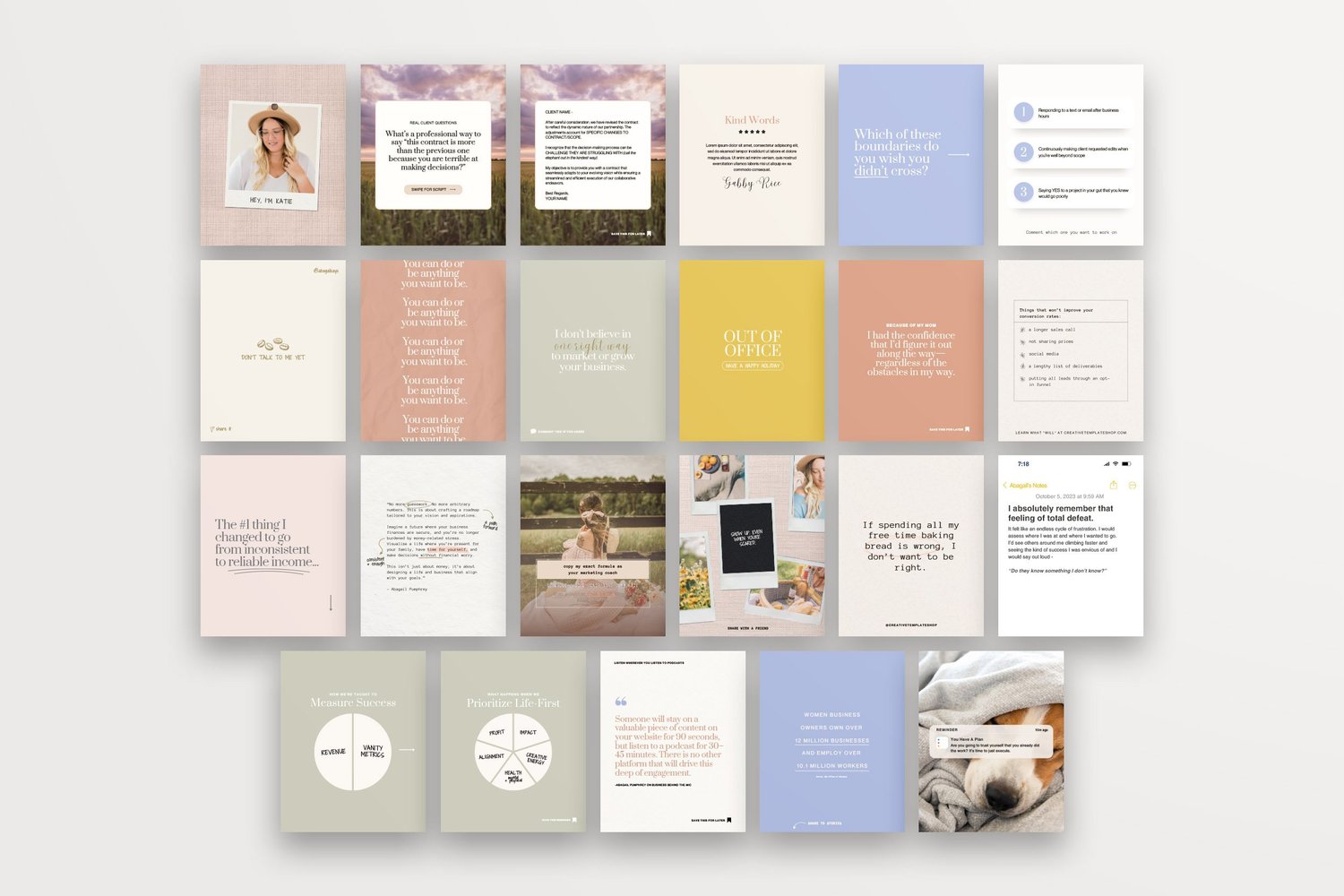 Modern Vision Board Templates — Creative Template Shop