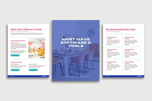 Geometric Lead Magnet Marketing Canva Template Bundle: Neutral ...