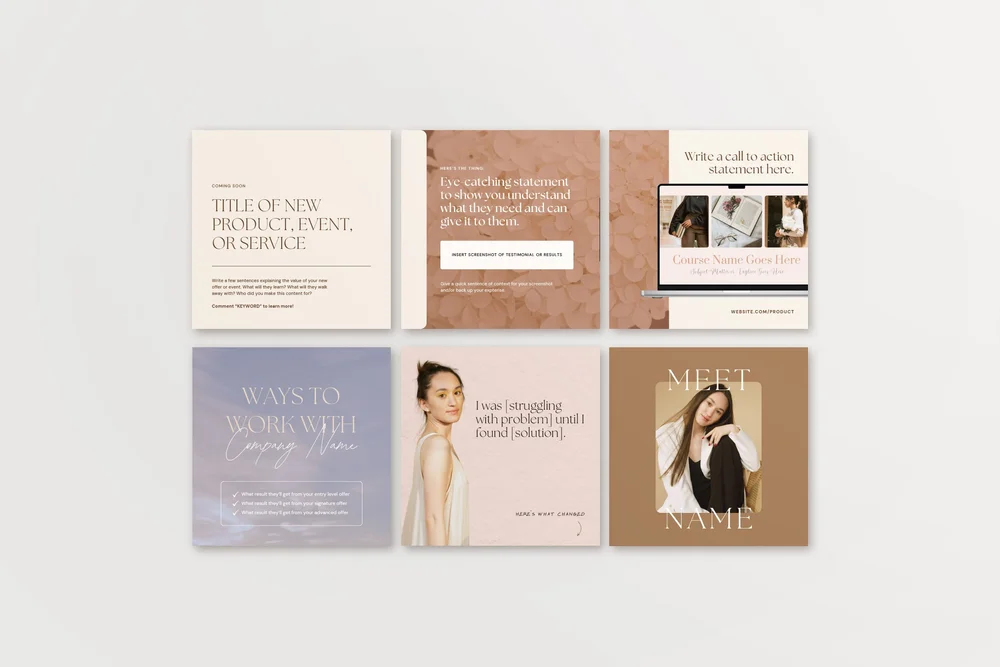 Geometric Lead Magnet Marketing Canva Template Bundle: Neutral ...