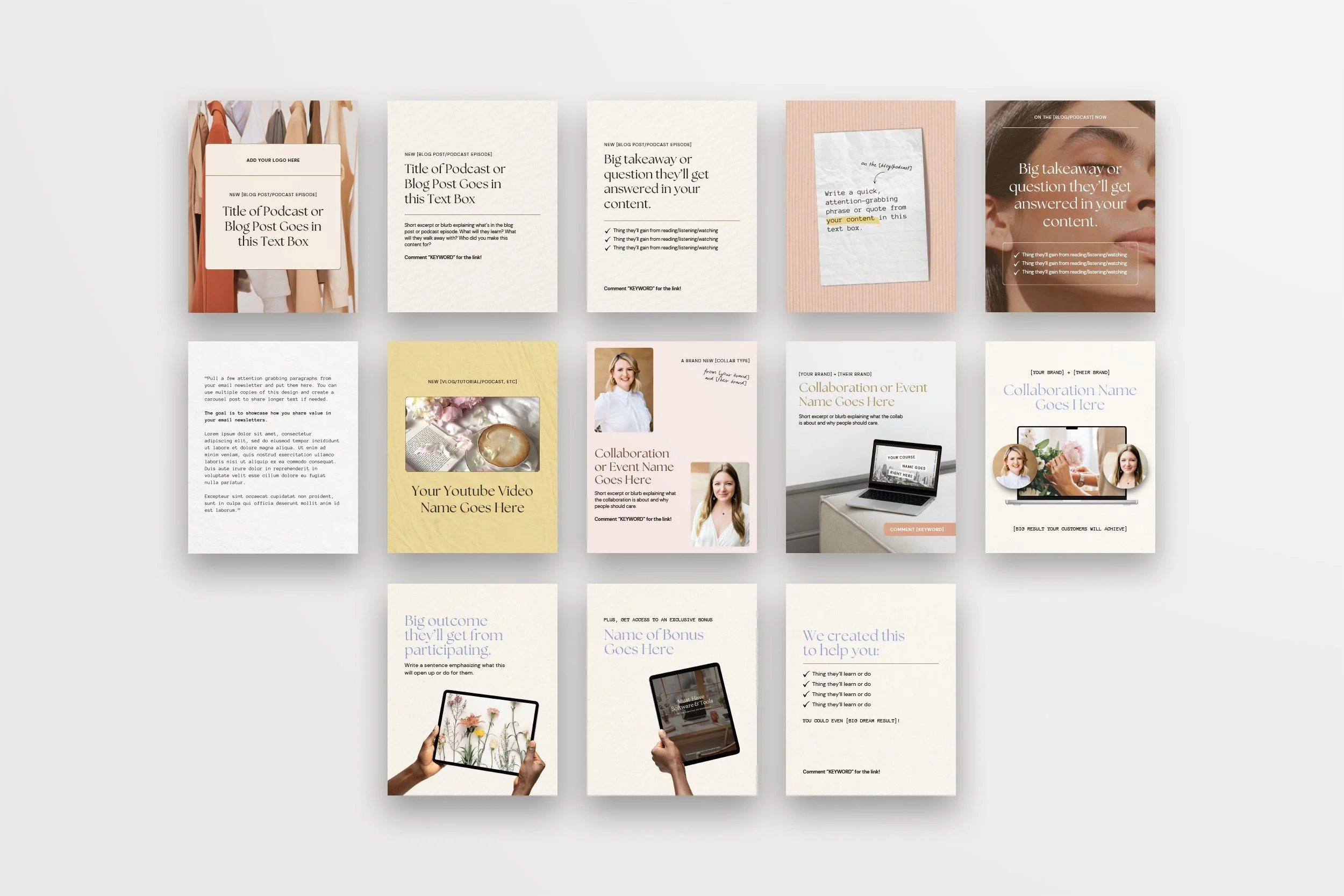 Modern Vision Board Templates — Creative Template Shop