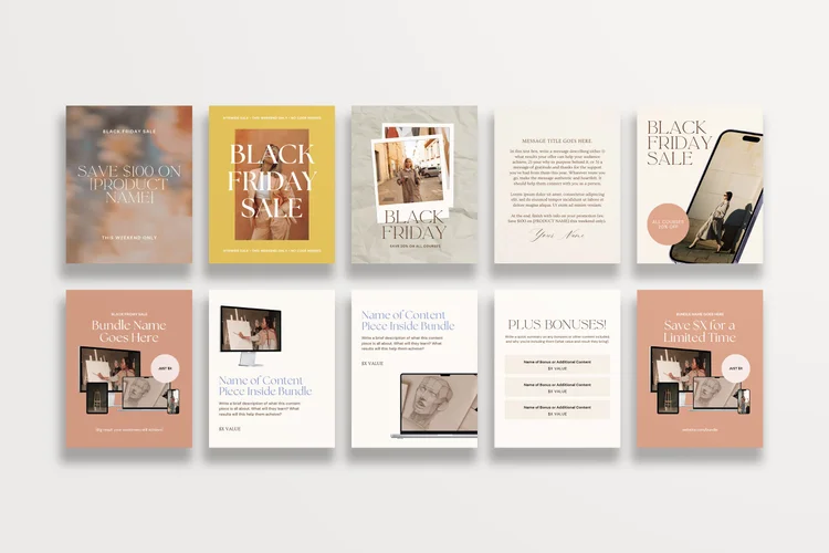 Boho Email Newsletter Header Graphics Canva Template: Neutral ...