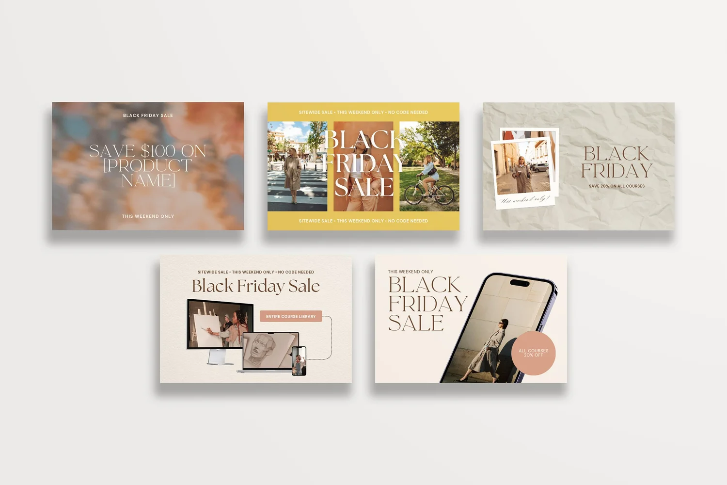 Boho Email Newsletter Header Graphics Canva Template: Neutral ...