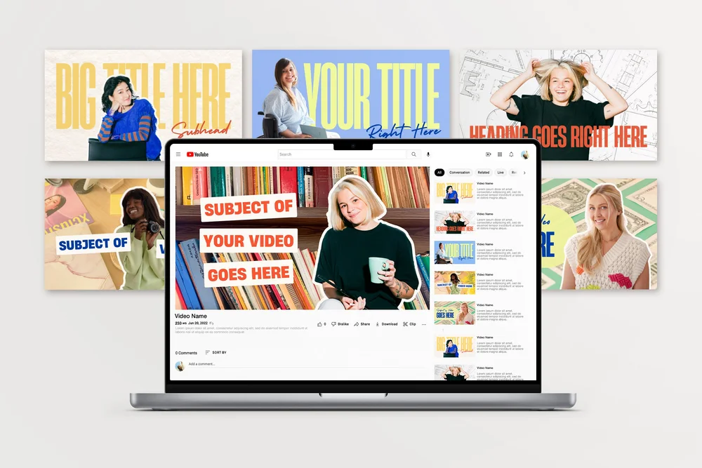 Editorial Youtube Thumbnail Canva Templates: Neutral Collection ...