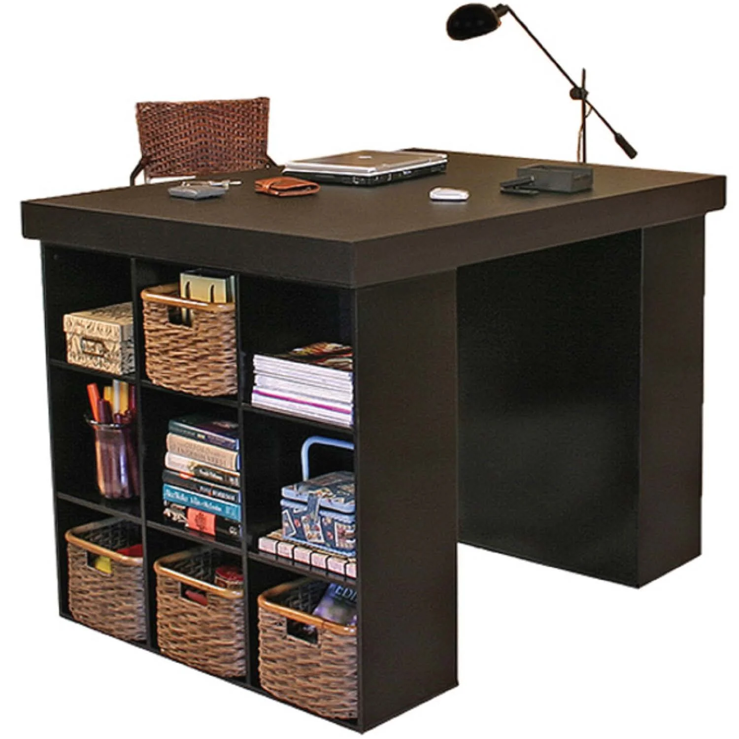 Project Center Desk with 2 Bookcase Sides — Venture Horizon