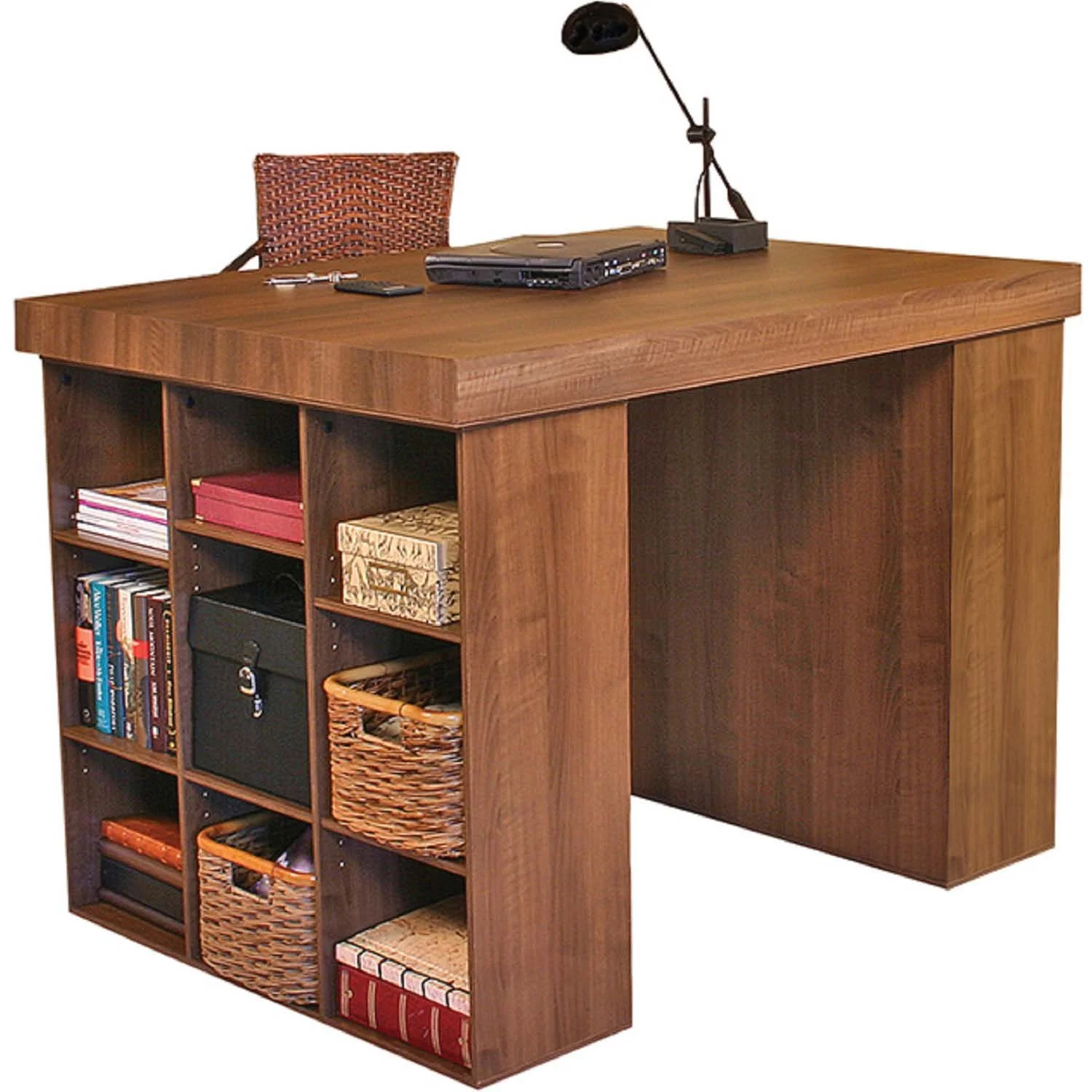 Project Center Desk with 2 Bookcase Sides — Venture Horizon