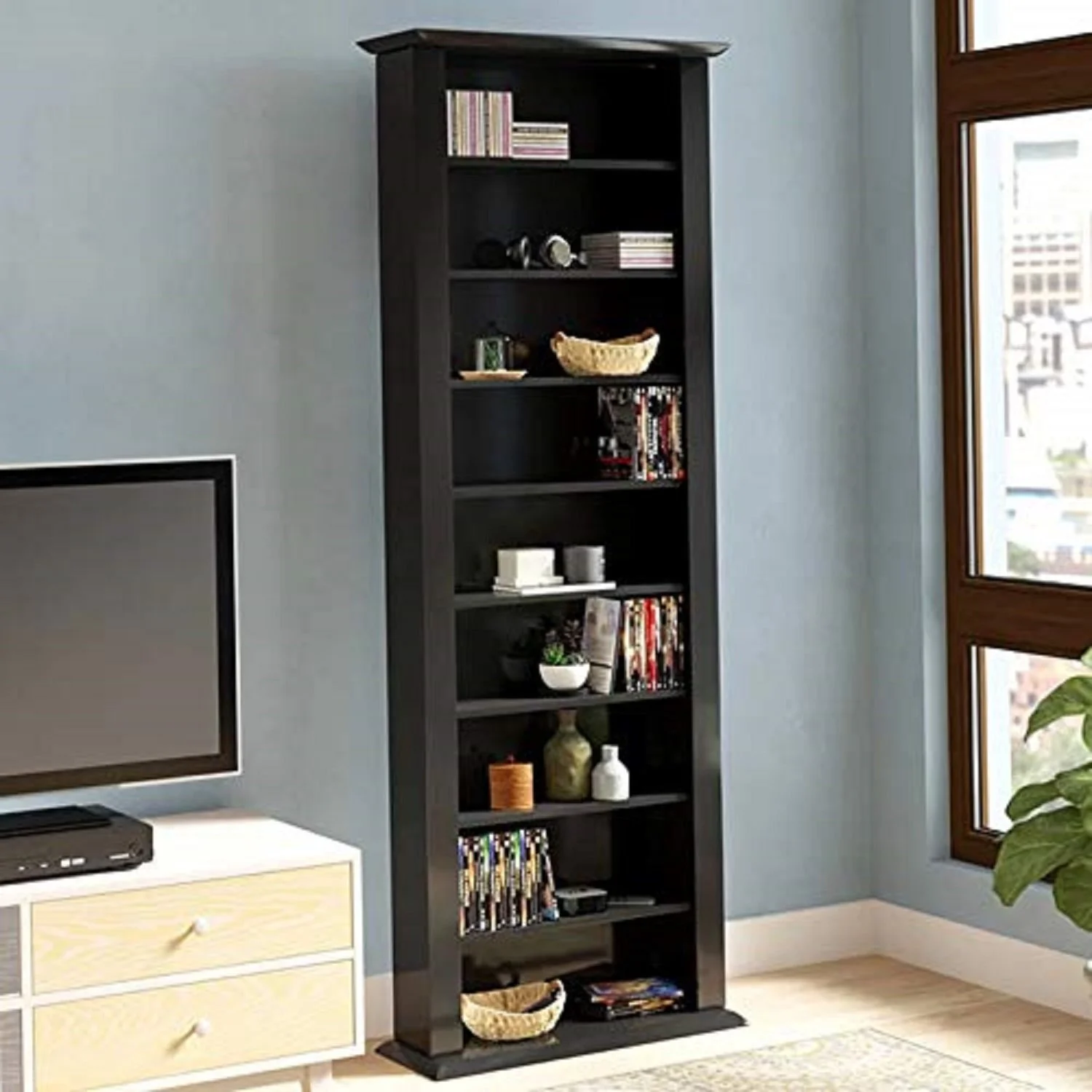 Venture Horizon Media Storage Tower Tall - Single - Black — Venture Horizon