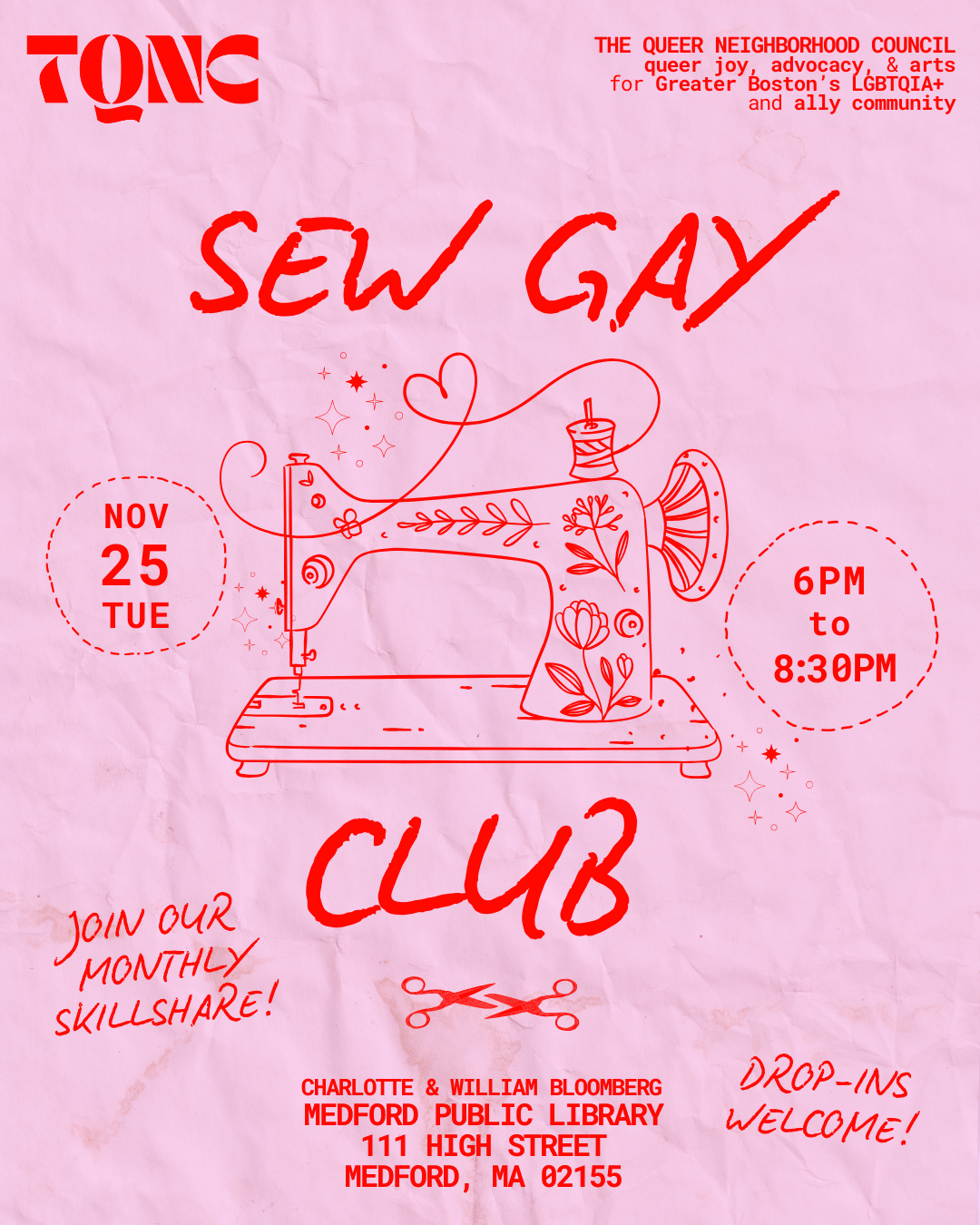 Sew Gay Club — The Queer Neighborhood Council – Boston's LGBTQIA+ and ...