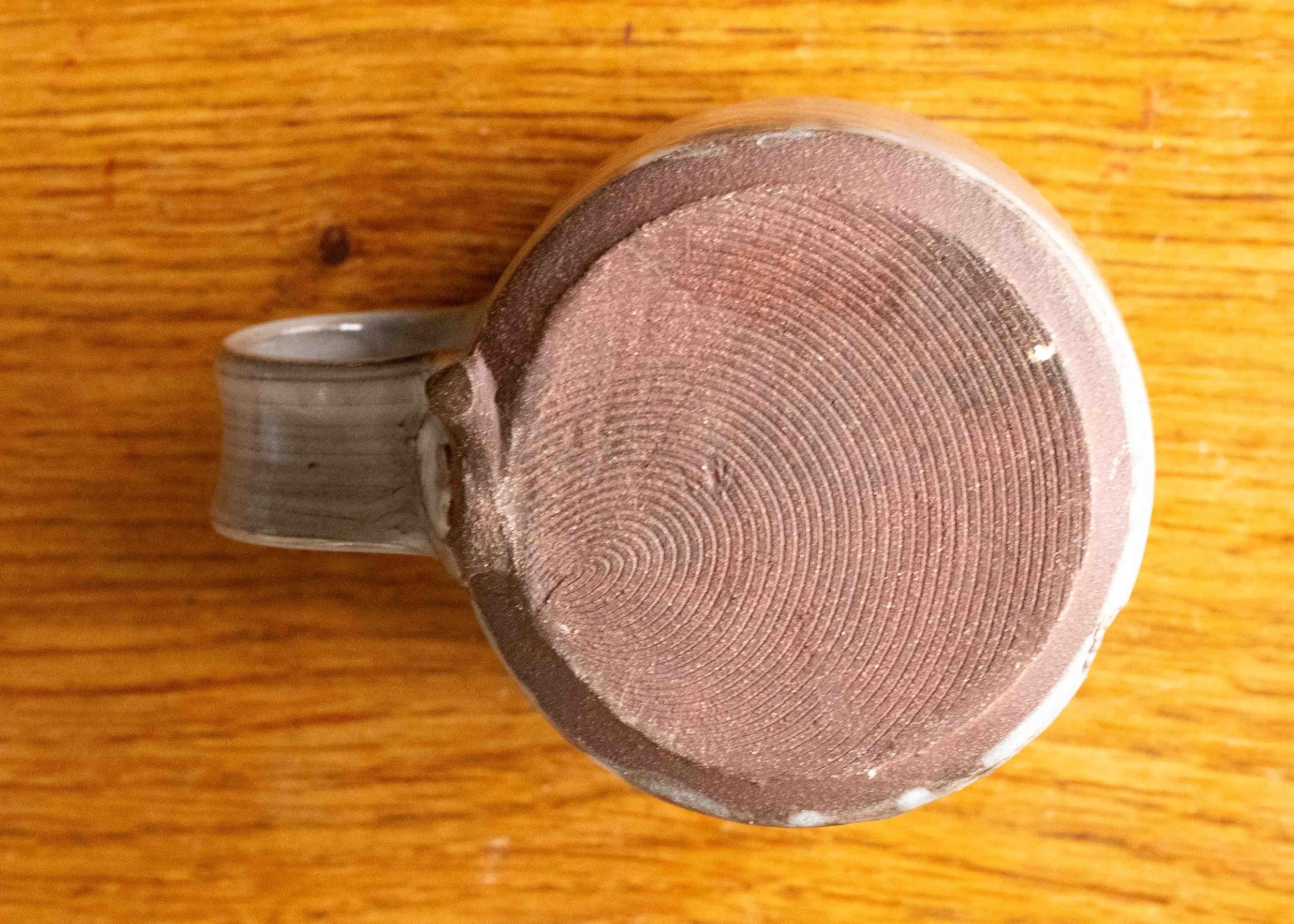 Japandi Style Small White Mug with Indigo and Brown Brush Marks — MARY ...