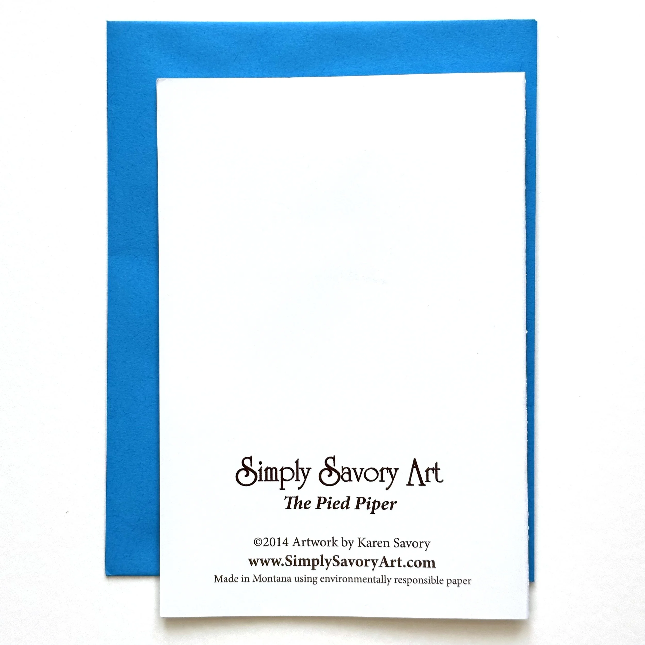 The Pied Piper note card — Simply Savory Art by Karen Savory