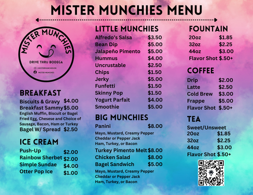 Menu — Mister Munchies