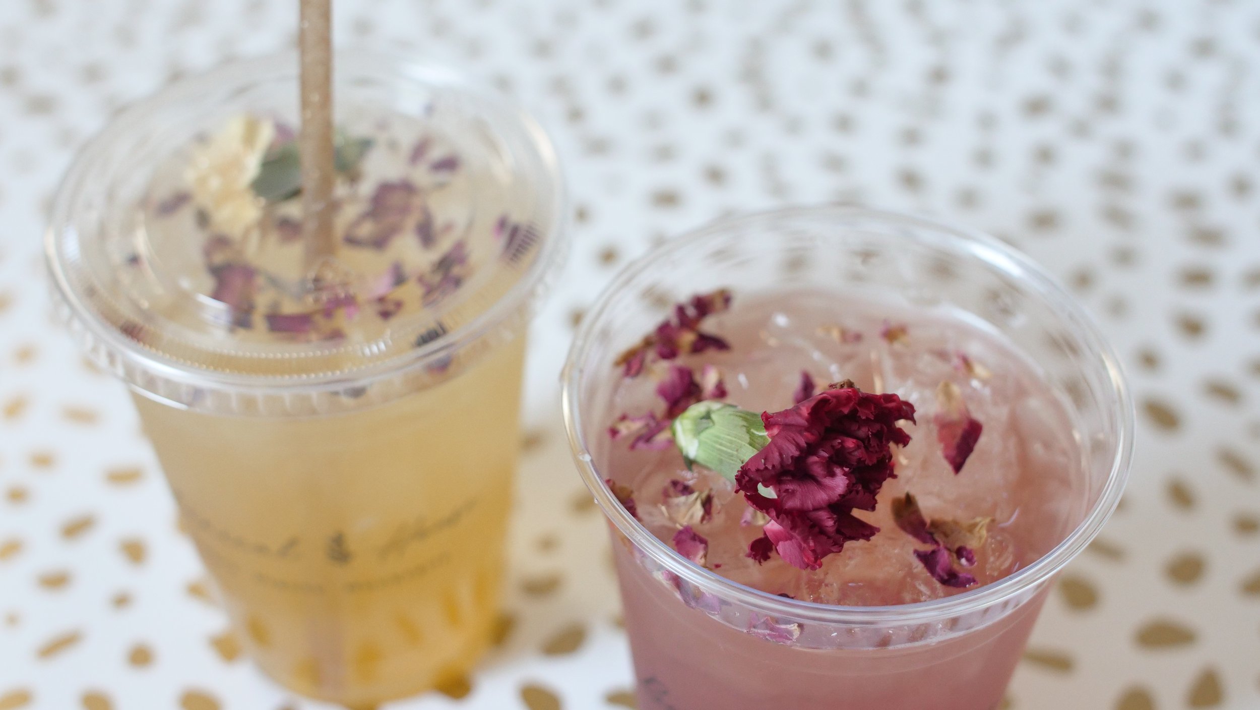 Mocktails with edible flowers in Charlotte, North Carolina — Botanical ...